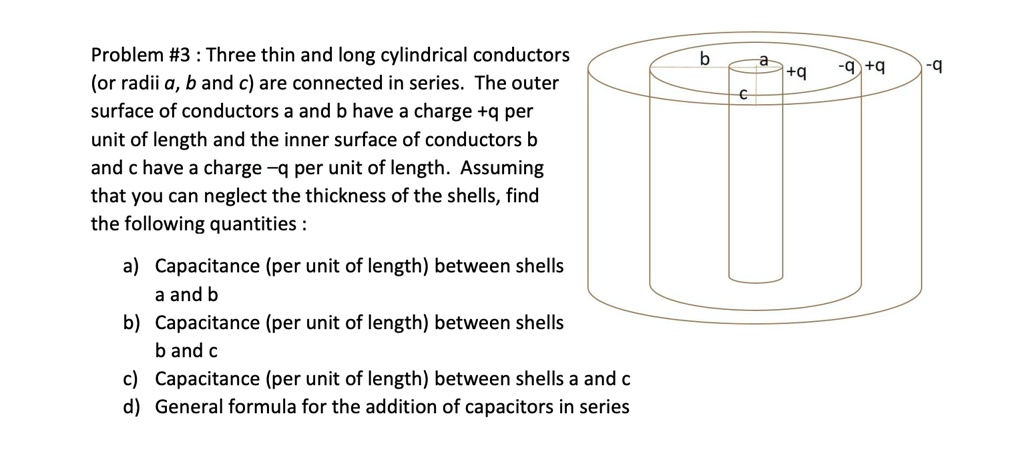 Problem #3: Three thin and long cylindrical conductors (or radii a, b ...