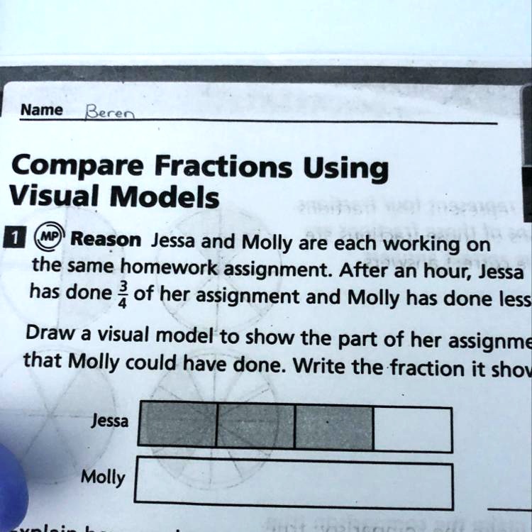 Name Beren Compare Fractions Using Visual Models 1 MP Reason Jessa and ...