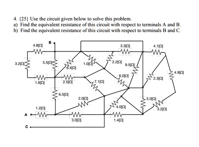 425 use the circuit given below to solve this problem a find the equivalent resistance of this ...