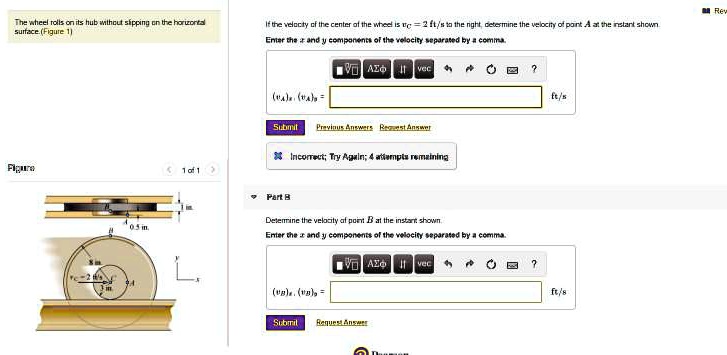 the wheel rolls on its hub without slipping on the horizontal surface ...