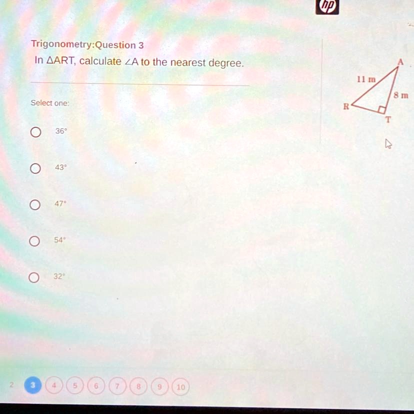Please help! Timed test. Due) Trigonometry Question 3 In AART ...