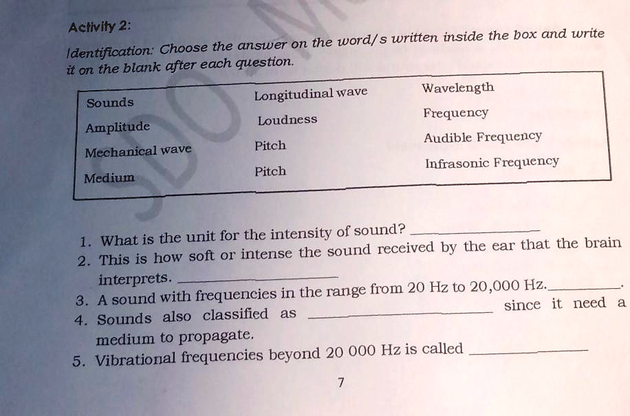 Solved Paki Help Po Plsssneed Kopo Today Activity 2 Word Written Inside The Box And