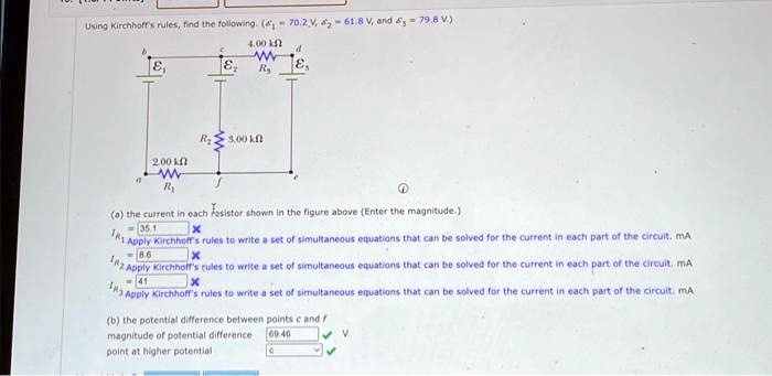 texts using kirchhoffs rules find the following 702v 618v and 798v 400 r 300 200 a find the ...