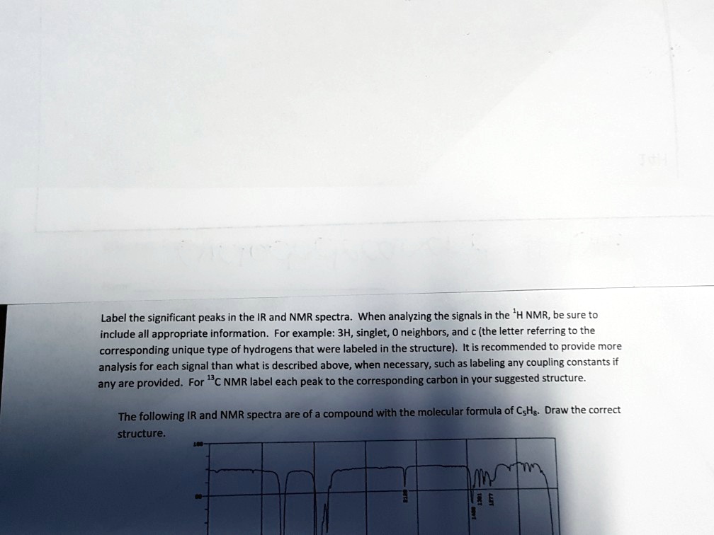 SOLVED: Label the significant peaks in the IR and NMR spectra. When analyzing the signals in the ...