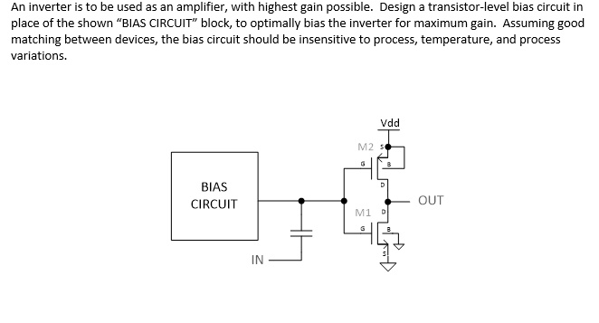SOLVED: An inverter is to be used as an amplifier, with the highest gain possible. Design a ...