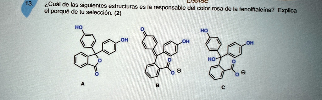 cual de las siguientes estructuras es la responsable del color rosa de ...