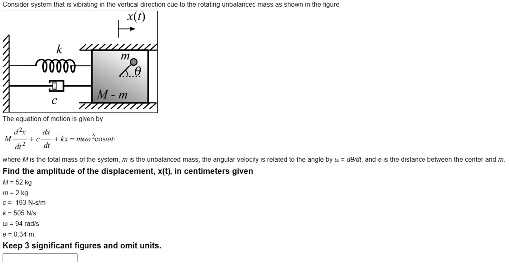 SOLVED: Consider system that is vibrating in the vertical direction due ...