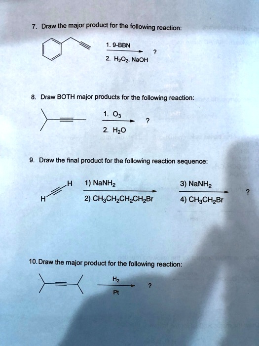 SOLVED: Draw the major product for the following reaction: 9-BBN HzOz ...