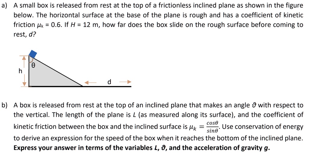 VIDEO solution: a.) A small box is released from rest at the top of a ...