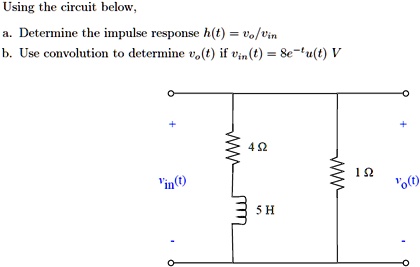 SOLVED: a. Determine the impulse response h(t) = v(0)/v(in) b. Use convolution to determine v(o ...