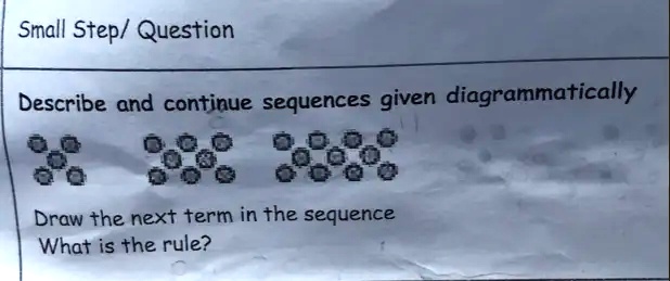 Small Step/Question Describe and continue sequences given ...