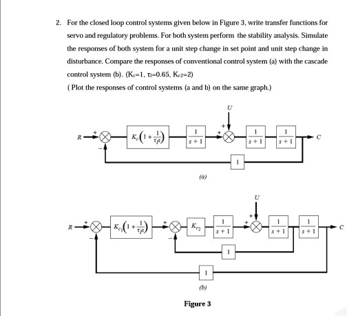 SOLVED: For the closed-loop control systems given below in Figure 3 ...