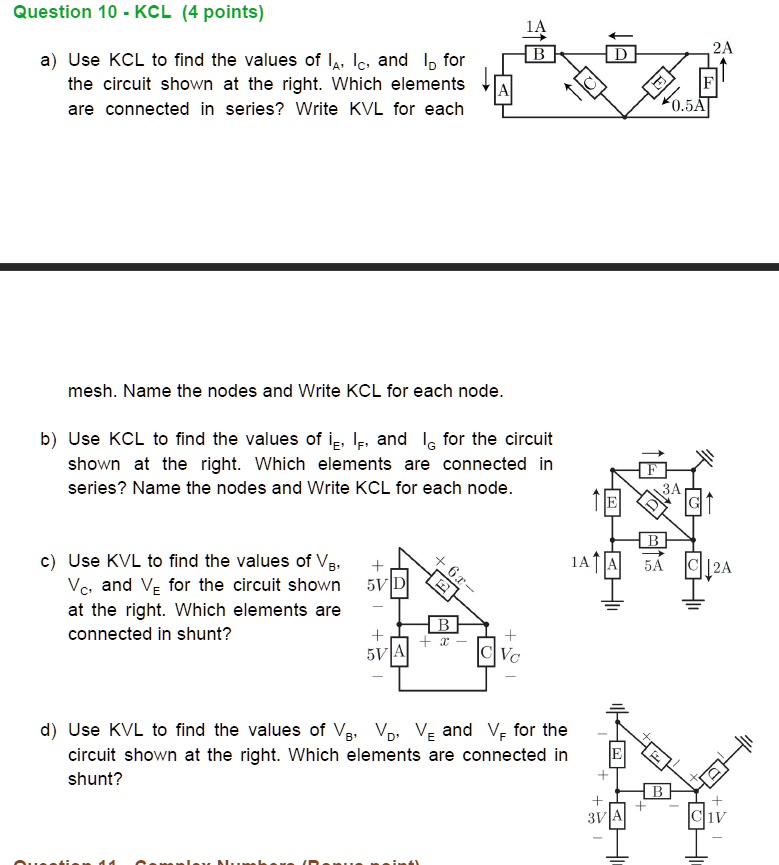 question 10 kcl 4 points 1a 2a a use kcl to find the values of i ic and ip for the circuit shown ...
