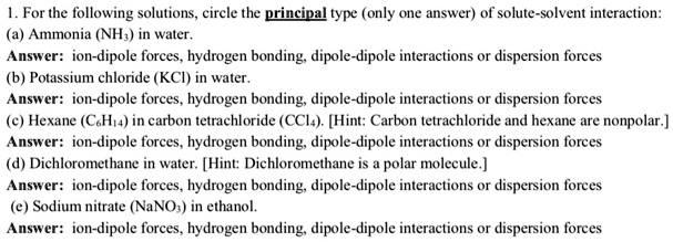 SOLVED: For the following solutions, circle the principal type (only ...