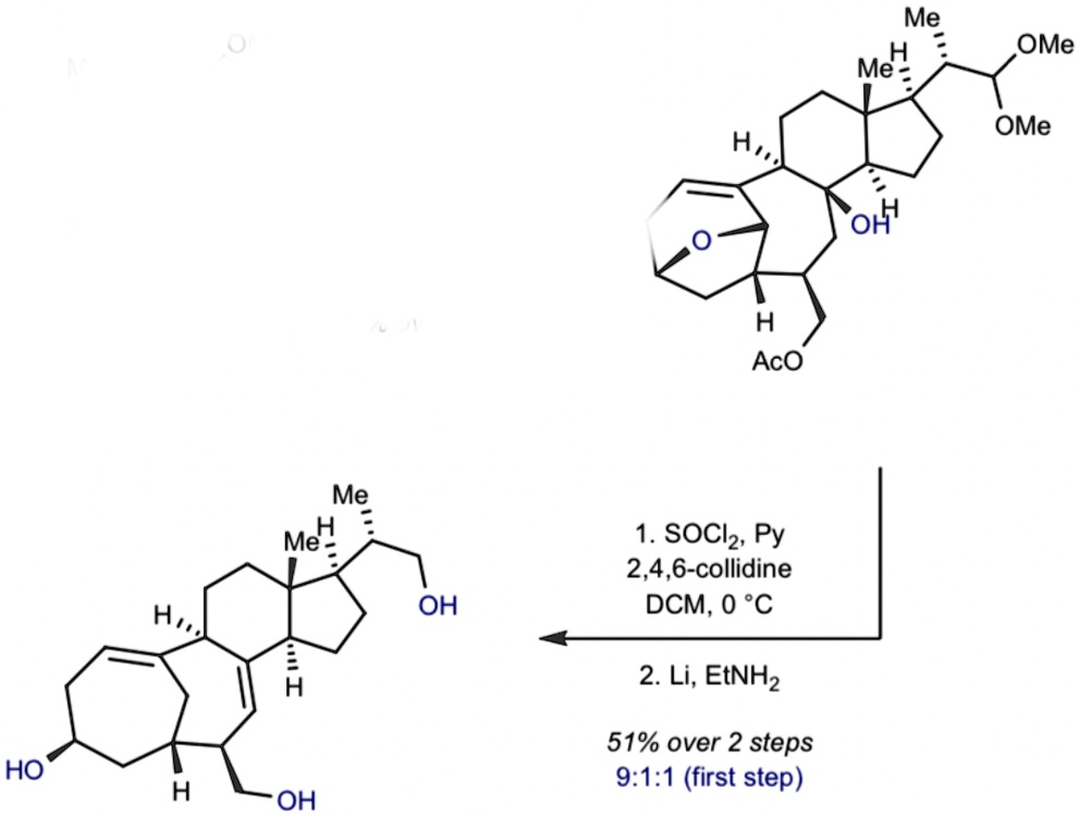 H,,,,?1. SOCI2, Py2,4,6-collidine, 0 ^∘C2. Li, EtNH251% over 2 steps\n9 ...