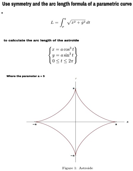 Solved Use Symmetry And The Arc Length Formula Of A Parametric Curve L Vi Jed Calculate The