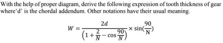 With the help of proper diagram, derive the following expression of ...