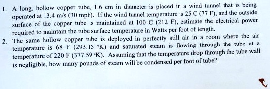 SOLVED: A long, hollow copper tube, 1.6 cm in diameter, is placed in a ...