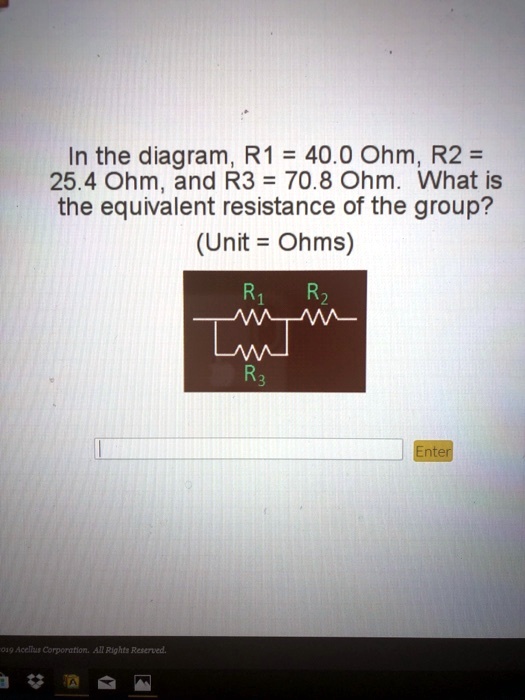 in the diagram r1 400 ohm r2 254 ohm and r3 708 ohm what is the ...