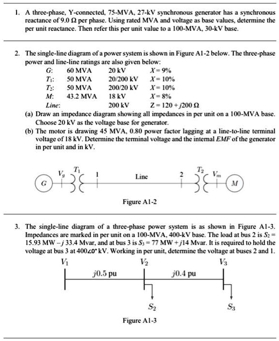 1a three phasey connected75 mva27 kv synchronous generator has a ...
