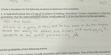 Create a simulation for the following situations to determine their ...