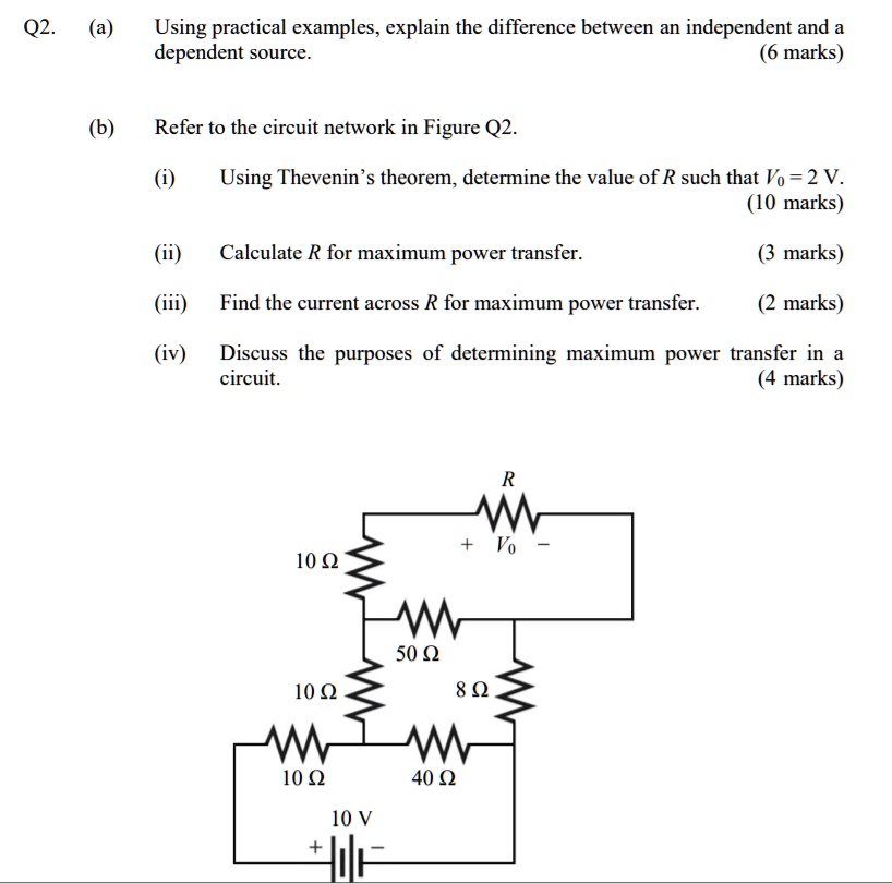 SOLVED: Q2. (a) Using practical examples, explain the difference between an independent and a ...
