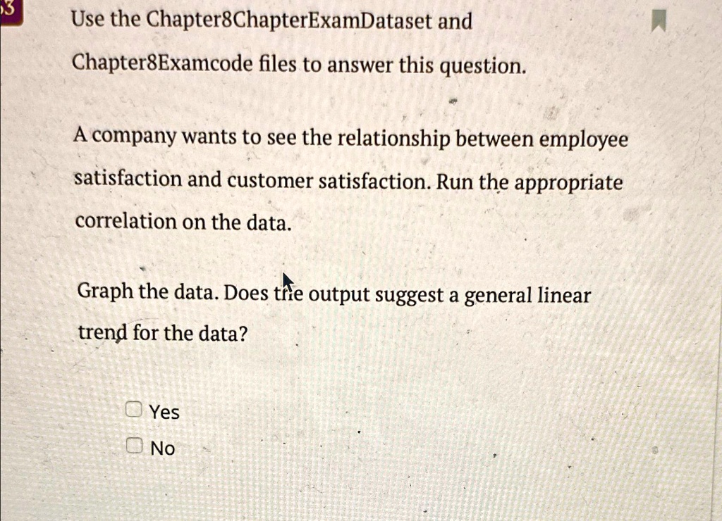 SOLVED: Use the Chapter 8 Chapter Exam Dataset and Chapter 8 Exam code files to answer this ...