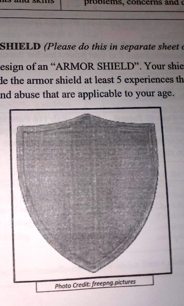directions draw your own design of an armor shield your shield will ...