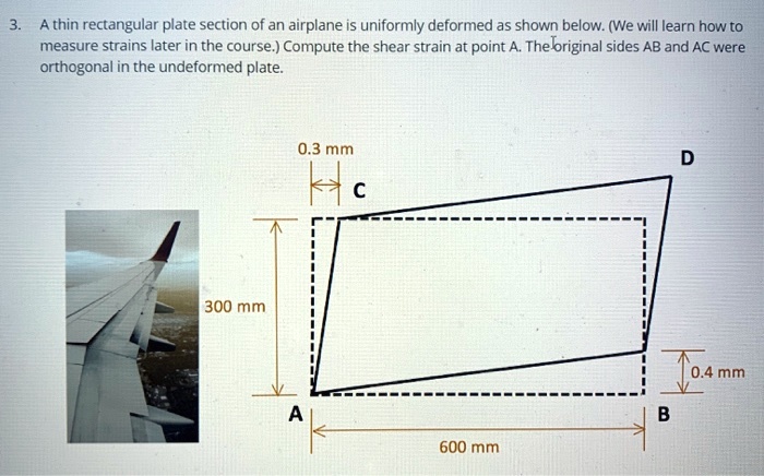 3. A thin rectangular plate section of an airplane is uniformly ...