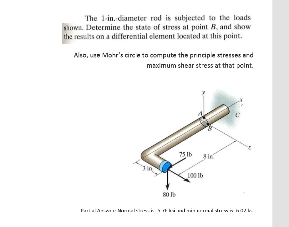 The 1-in.-diameter rod is subjected to the loads shown.Determine the ...