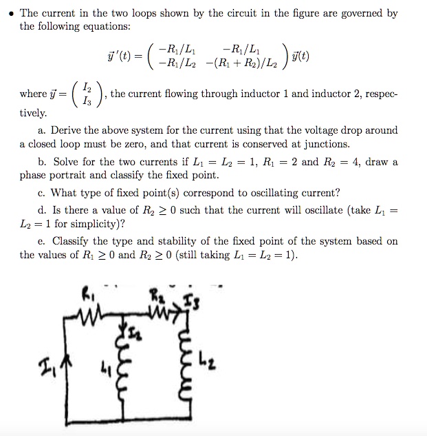 * The current in the two loops shown by the circuit in the figure are governed by the following ...