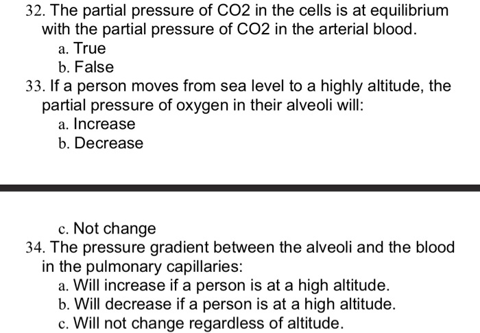 SOLVED: 32. The partial pressure of CO2 in the cells is at equilibrium ...