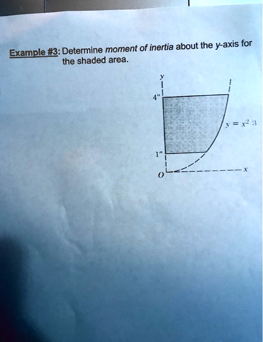 SOLVED: Example #3:Determine moment of inertia about the y-axis for the shaded area =x23