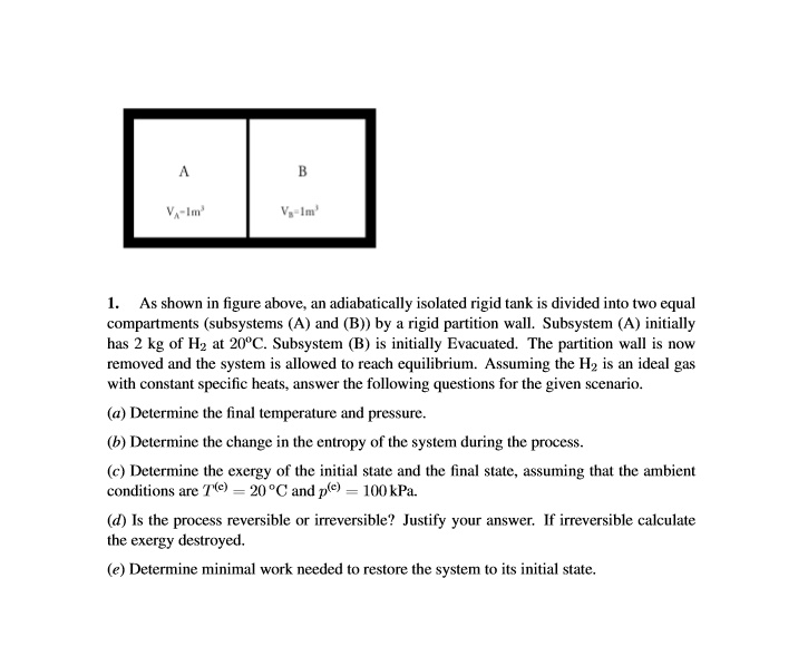 SOLVED: As shown in the figure above, an adiabatically isolated rigid ...