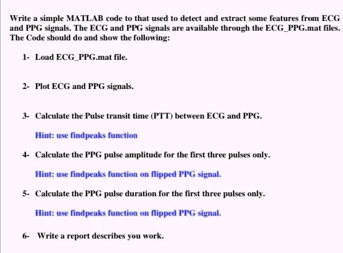 Write a simple MATLAB code to that used to detect and extract some ...