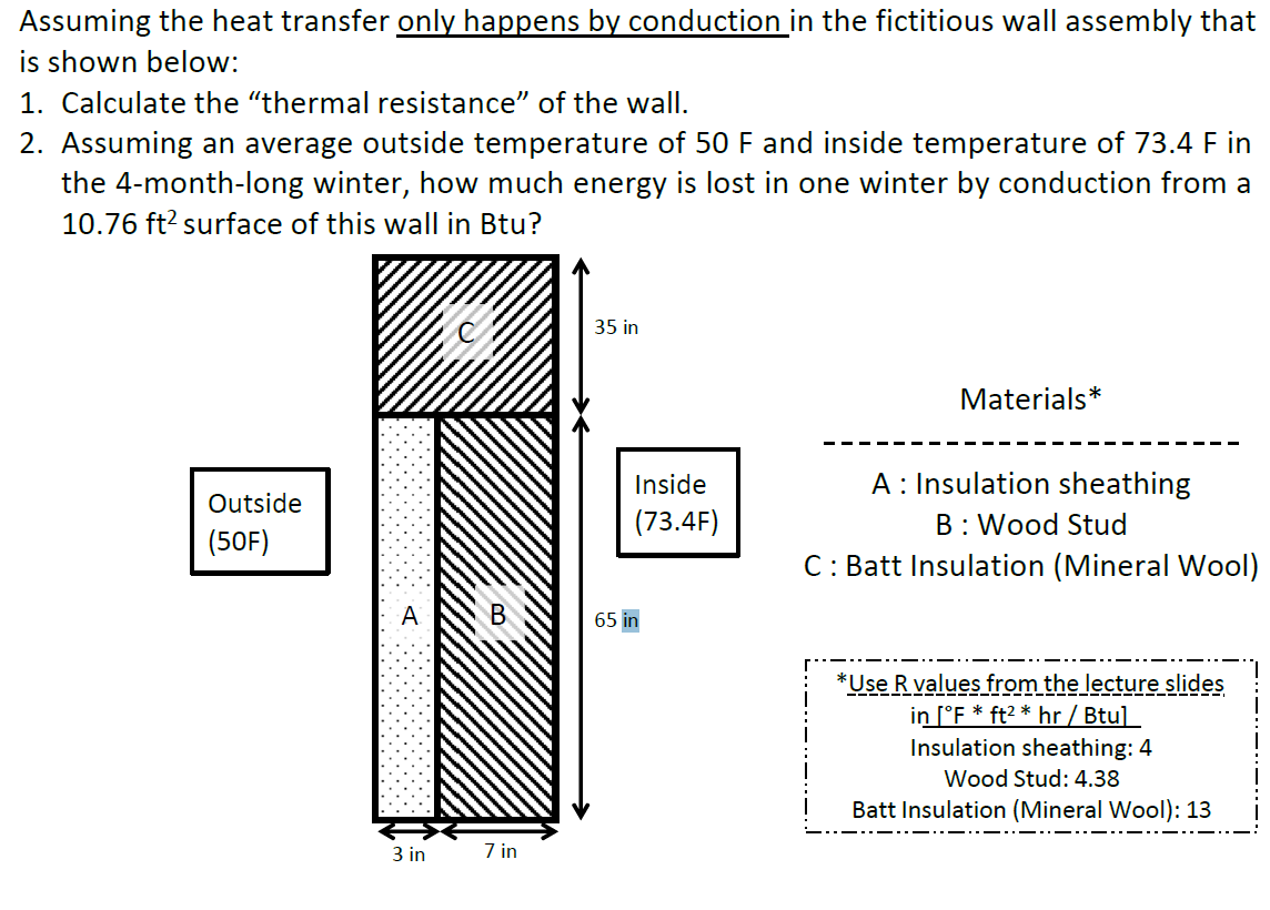Assuming the heat transfer only happens by conduction in the fictitious ...