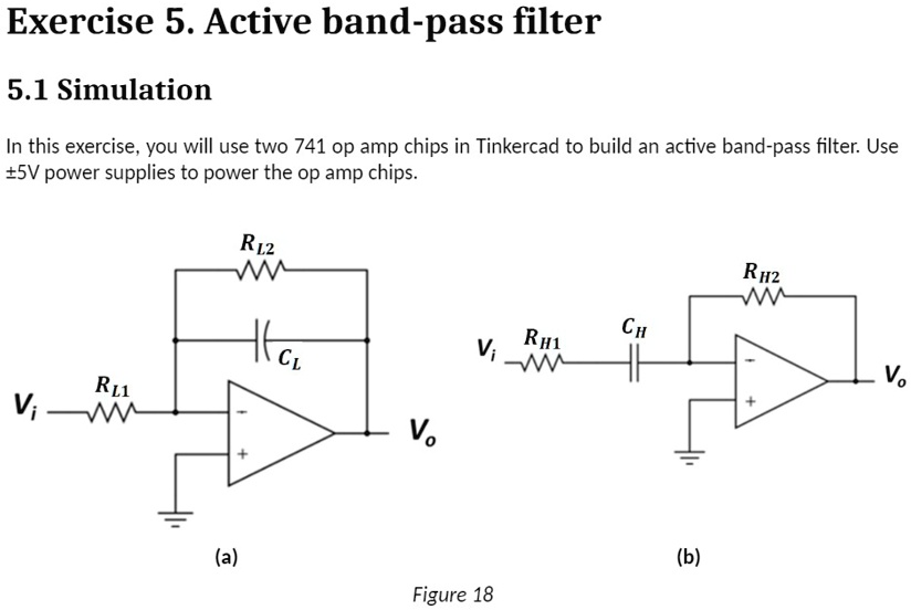 Exercise 5. Active band-pass filter 5.1 Simulation In this exercise ...