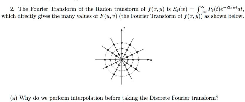 SOLVED: Which directly gives the many values of F(u) (the Fourier Transform of f(t)) as shown ...