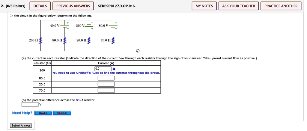SOLVED: In the circuit in the figure below, determine the following: (a) the current in each ...