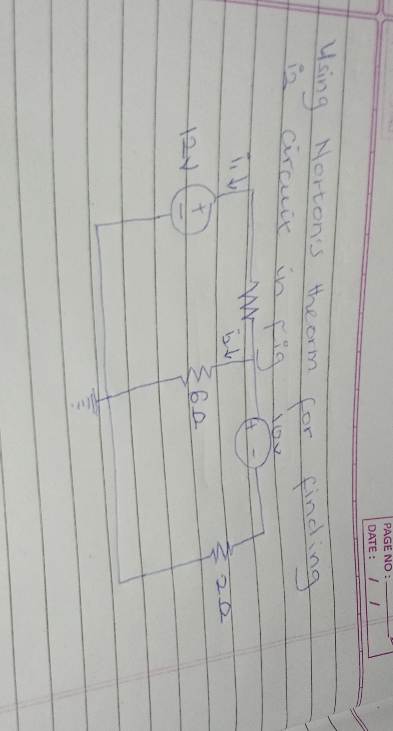 SOLVED: Using Norton's theorm for finding iz circuik in fig Whit 10 x ...