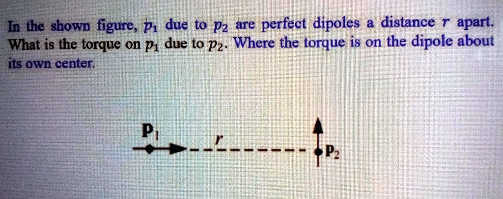 SOLVED: In the shown figure, P1 due to P2 are perfect dipoles a ...