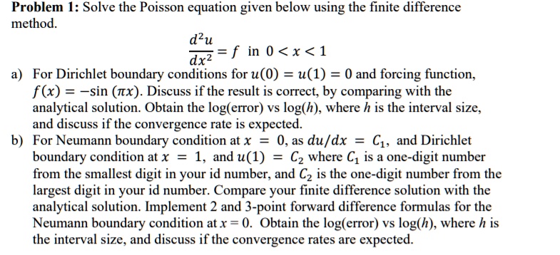 Solved Problem I Solve The Poisson Equation Given Below Using The Finite Difference Method
