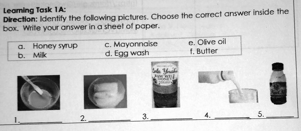 SOLVED: Learning Task 1A: Identify the following pictures. Choose the ...