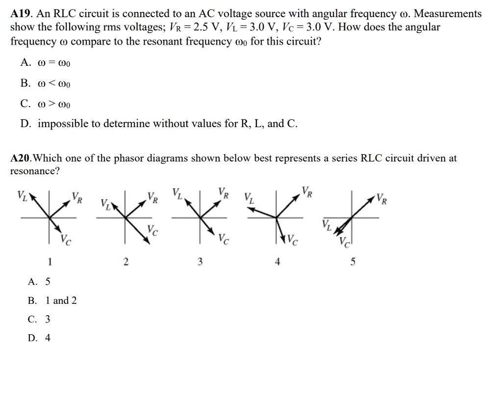 SOLVED: An RLC circuit is connected to an AC voltage source with ...
