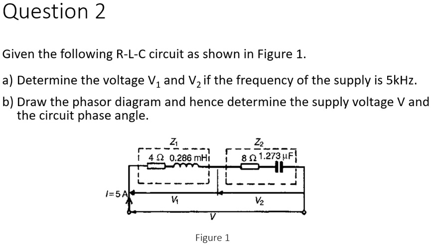 SOLVED: Texts: Question 2 Given the following R-L-C circuit as shown in Figure 1. a) Determine ...