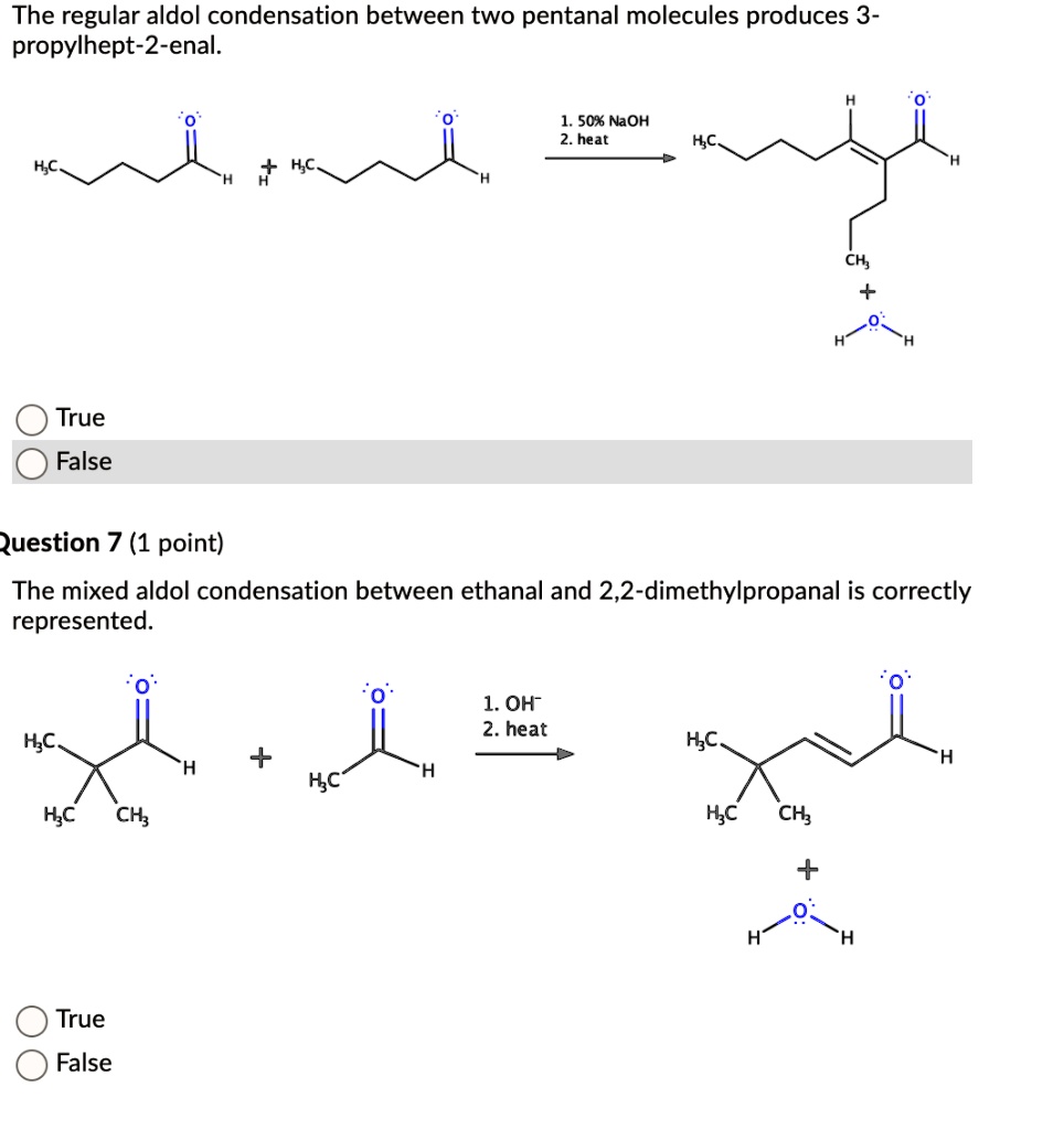 SOLVED:The regular aldol condensation between two pentanal molecules ...