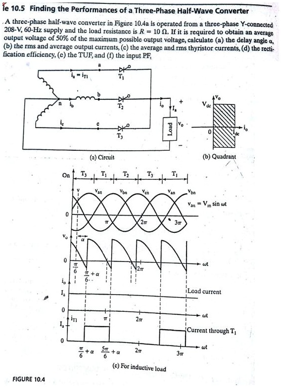 SOLVED: 10.5 Finding the Performances of a Three-Phase Half-Wave ...