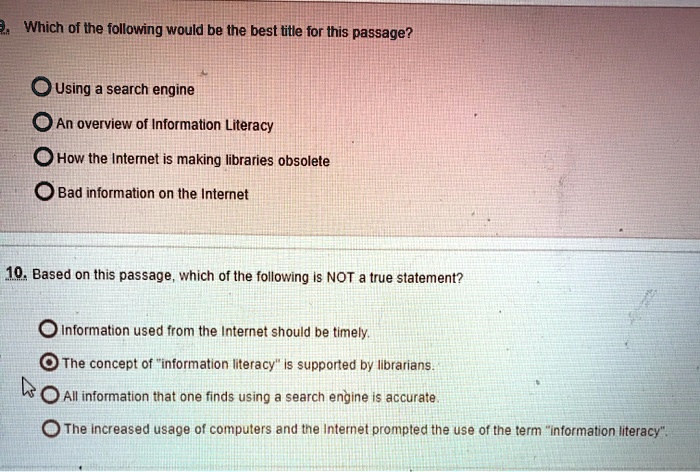 3. Which of the following would be the best title for this passage ...