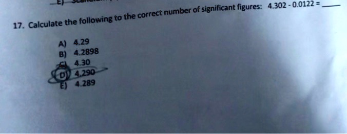 17. Calculate the following to the correct number of significant ...