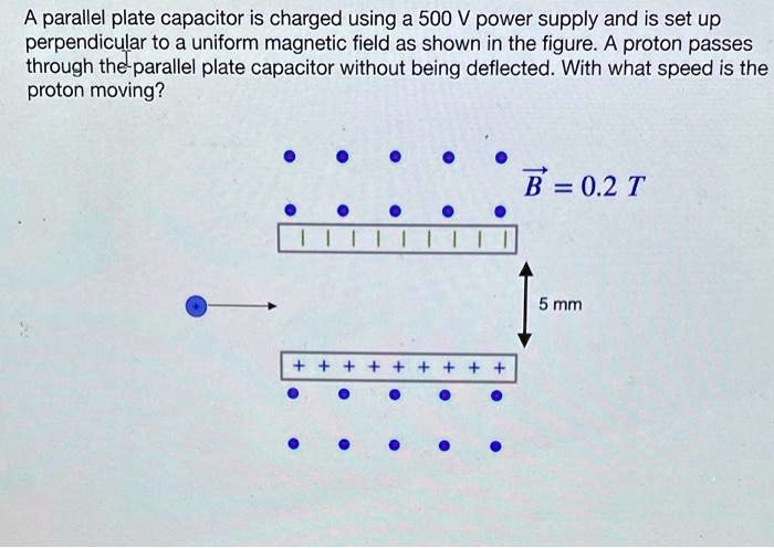 SOLVED: A parallel plate capacitor is charged using a 500 V power ...